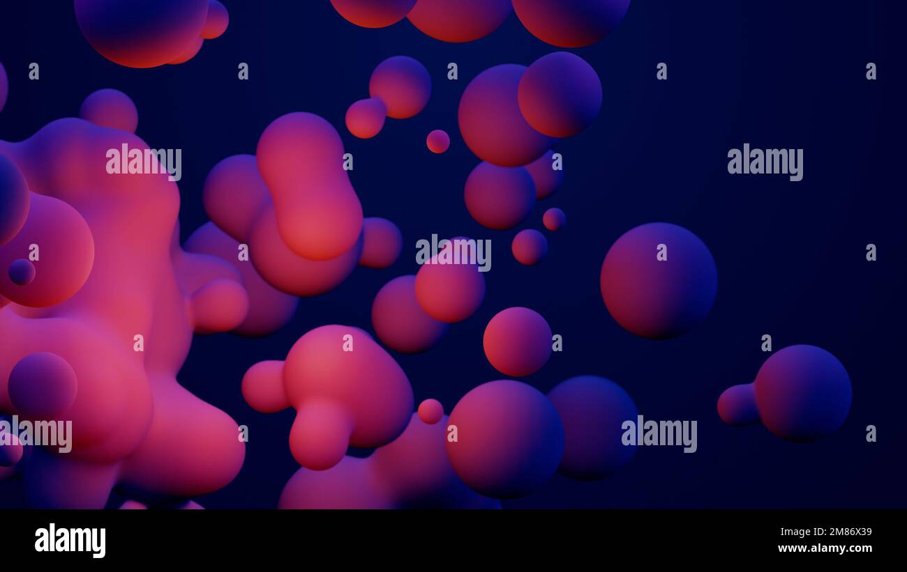 Metaverse 3d render morphing animation pink purple abstract metaball ...