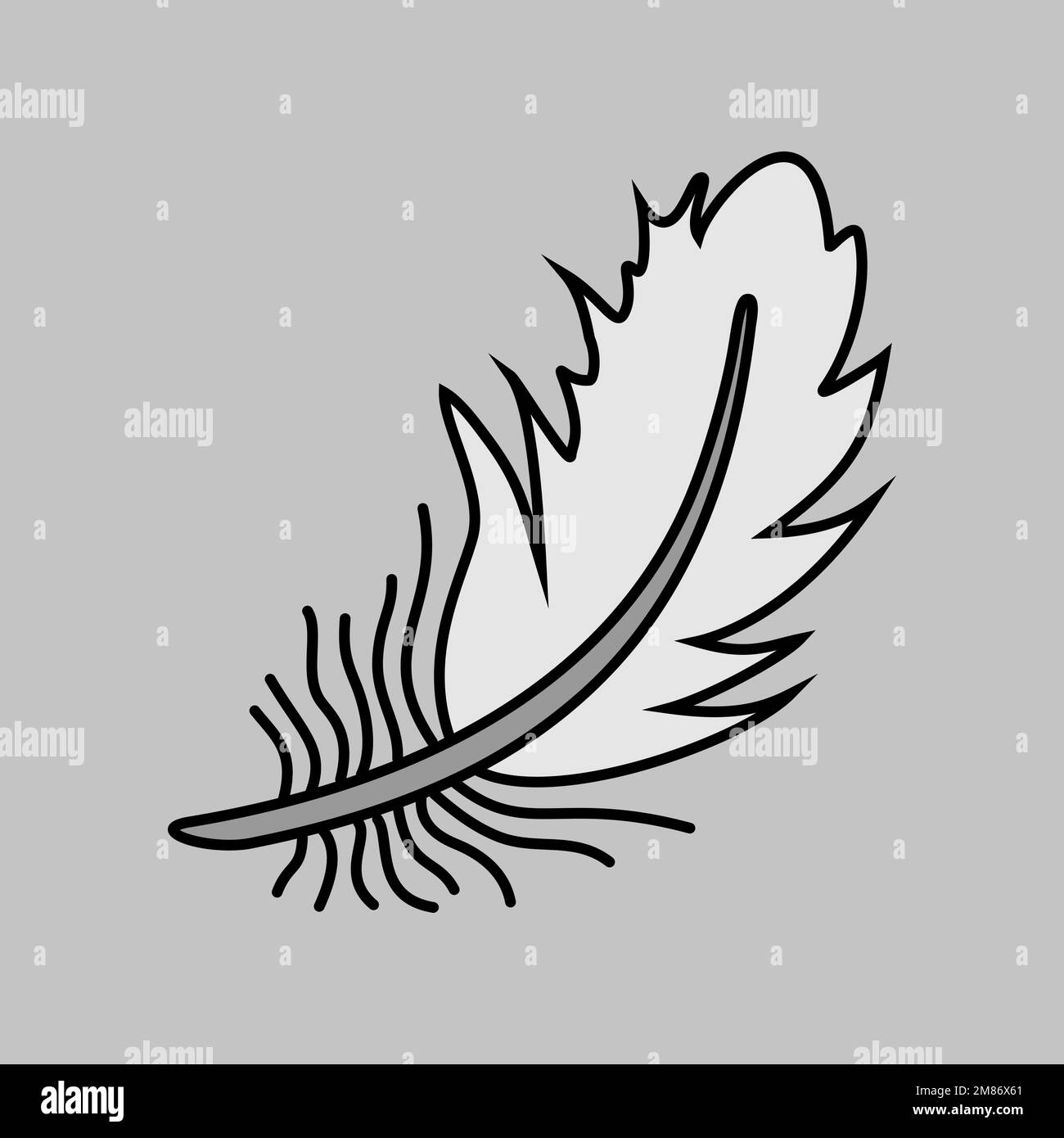 Feather isolated grayscale icon. Farm animal sign. Graph symbol for ...