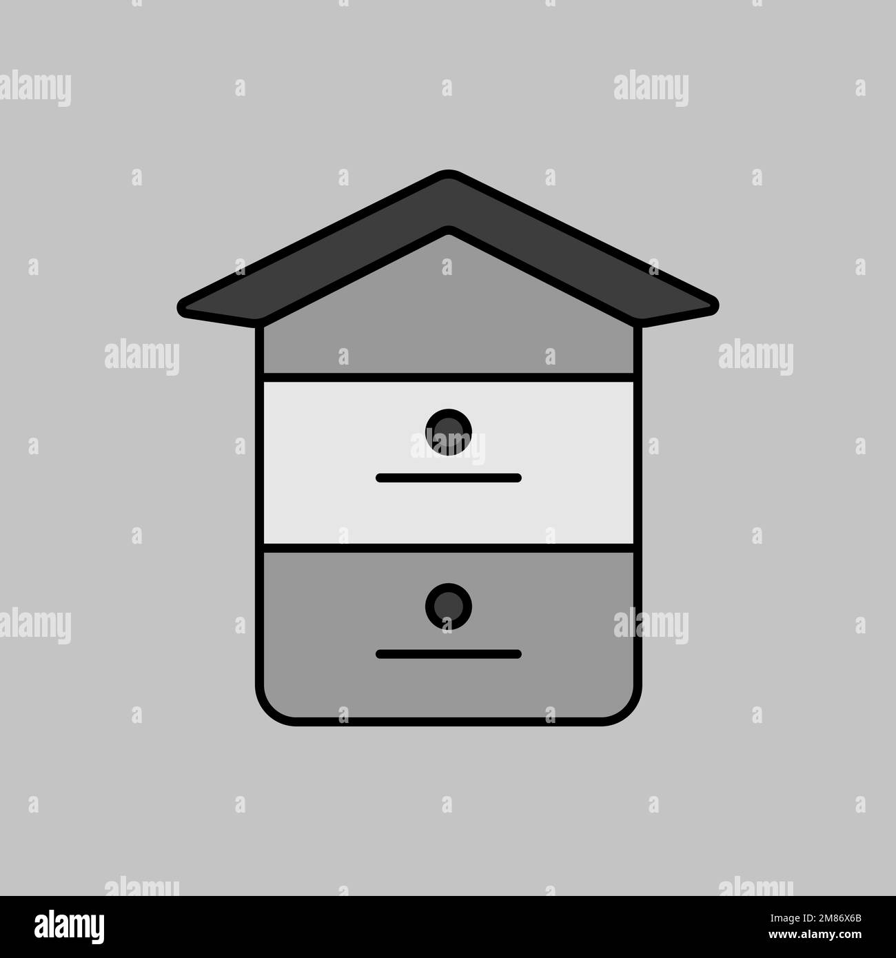 Beehive isolated grayscale icon. Farm animal sign. Graph symbol for ...