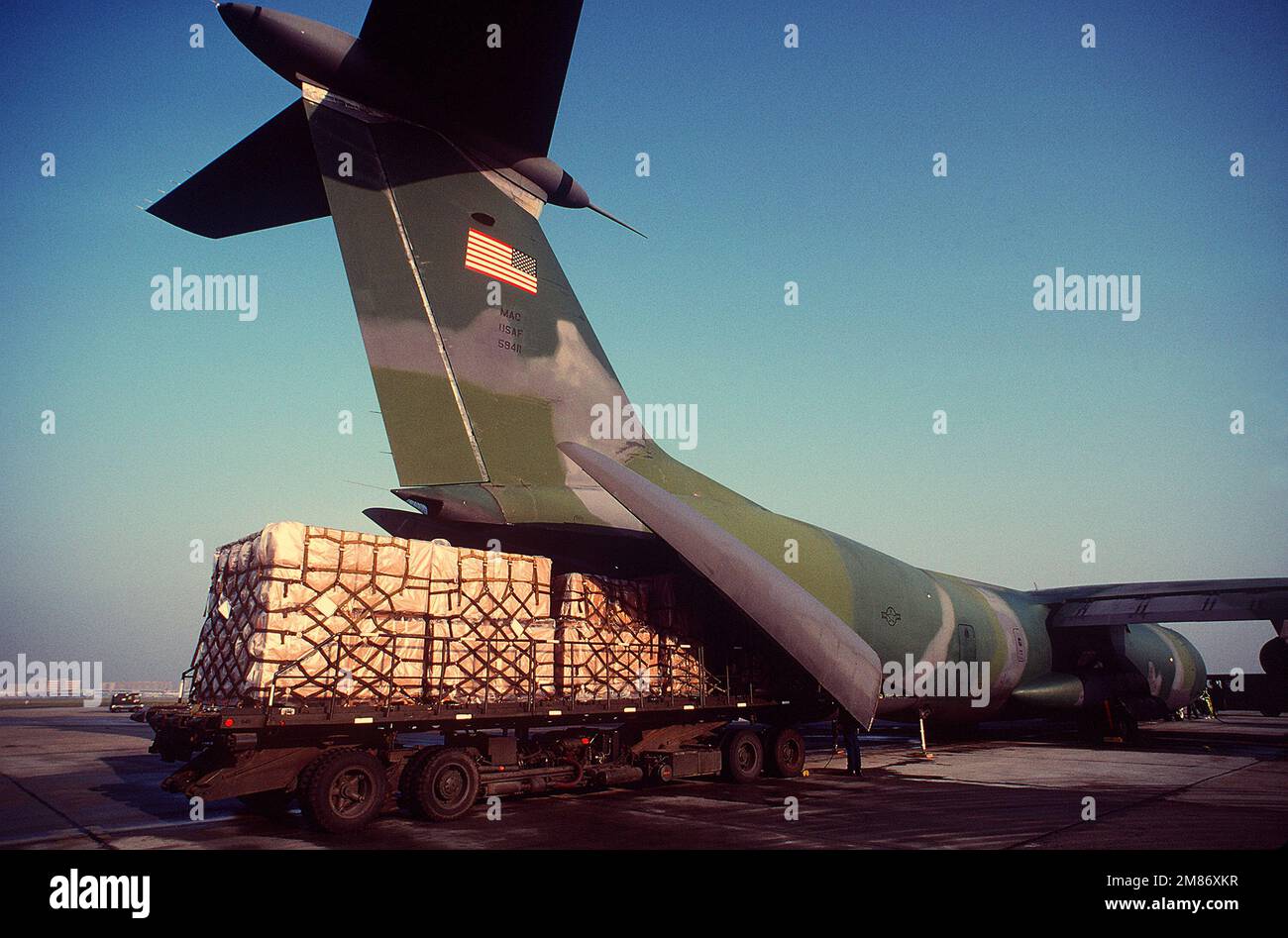 Pallets of excess non-combative goods to be used in humanitarian ...