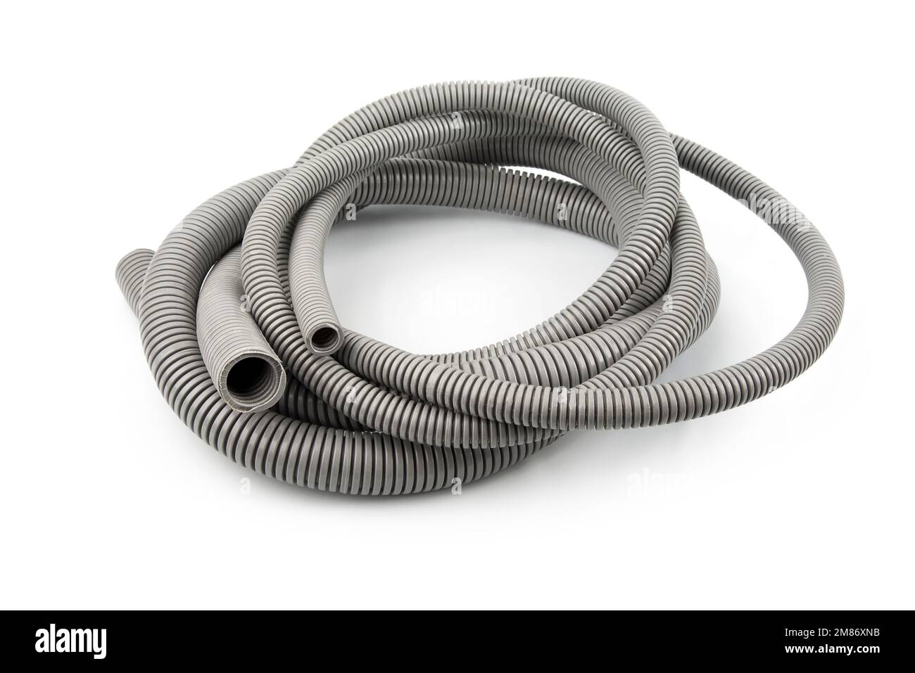 Corrugated plastic pipe tube for electrical installation Stock Photo ...