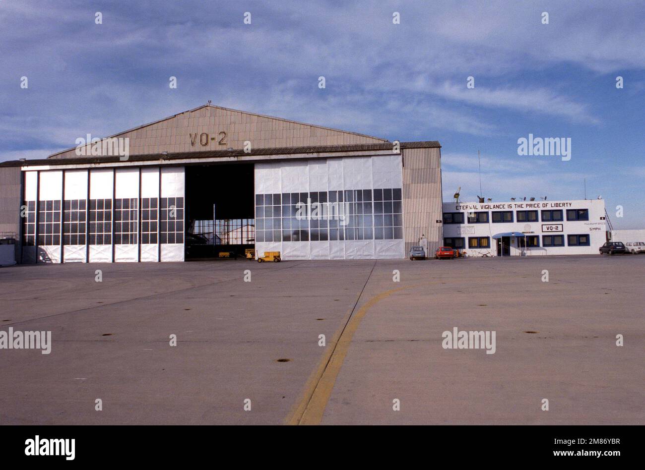 An exterior view of the east end of the maintenance hagar and ...