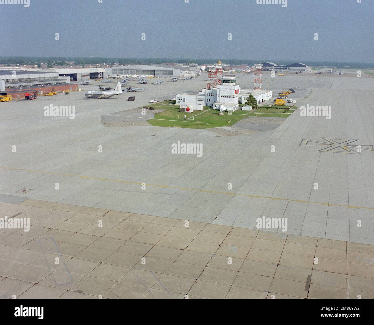 An aerial view of the air traffic control tower. Base: Mcas, Cherry ...