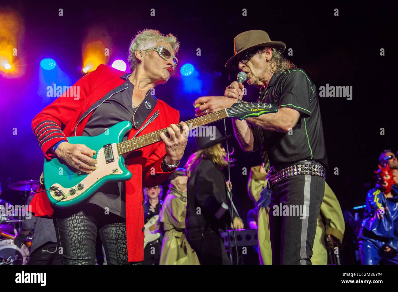 Udo Lindenberg with Panikorchester live on stage. He is a German singer ...