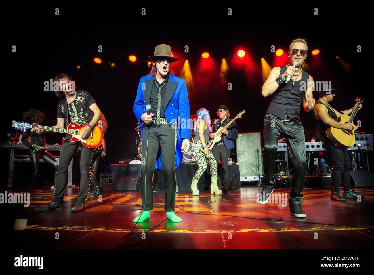 Udo Lindenberg with Panikorchester live on stage. He is a German singer ...