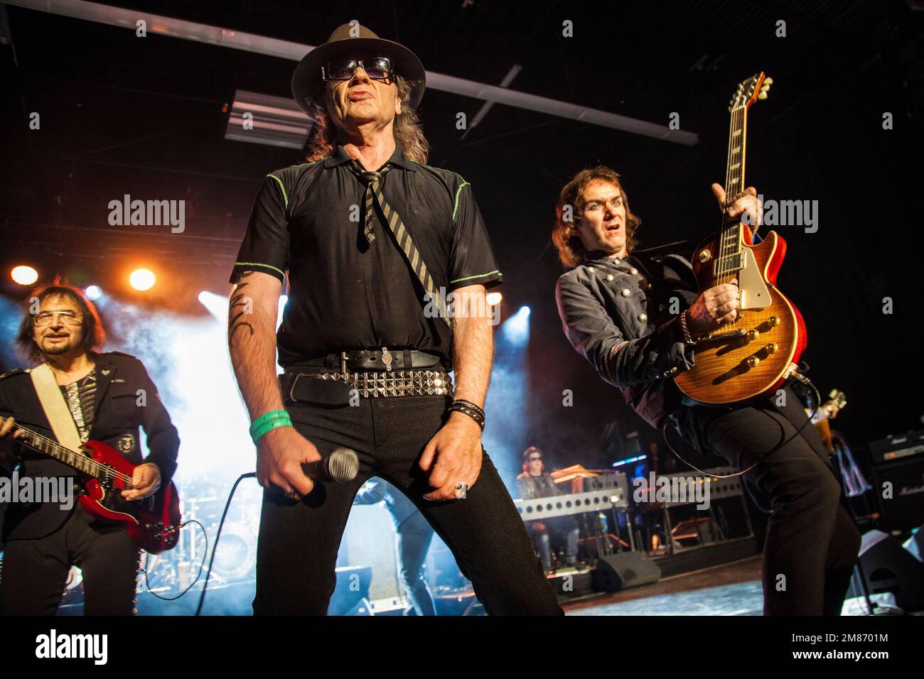 Udo Lindenberg with Panikorchester live on stage. He is a German singer ...