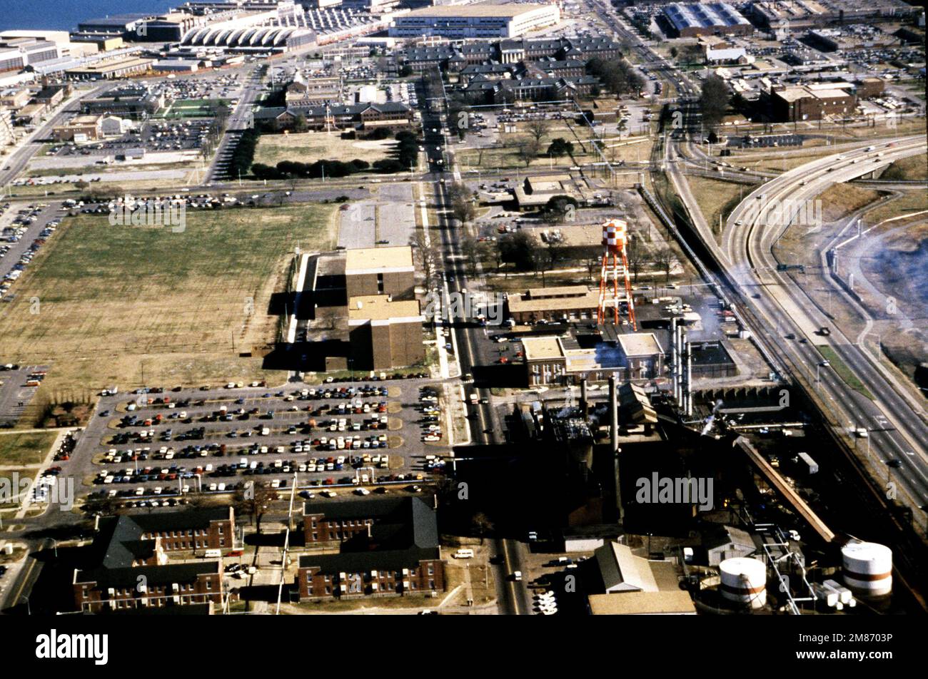 An aerial view of the Fleet Training Center, including the Electronics ...
