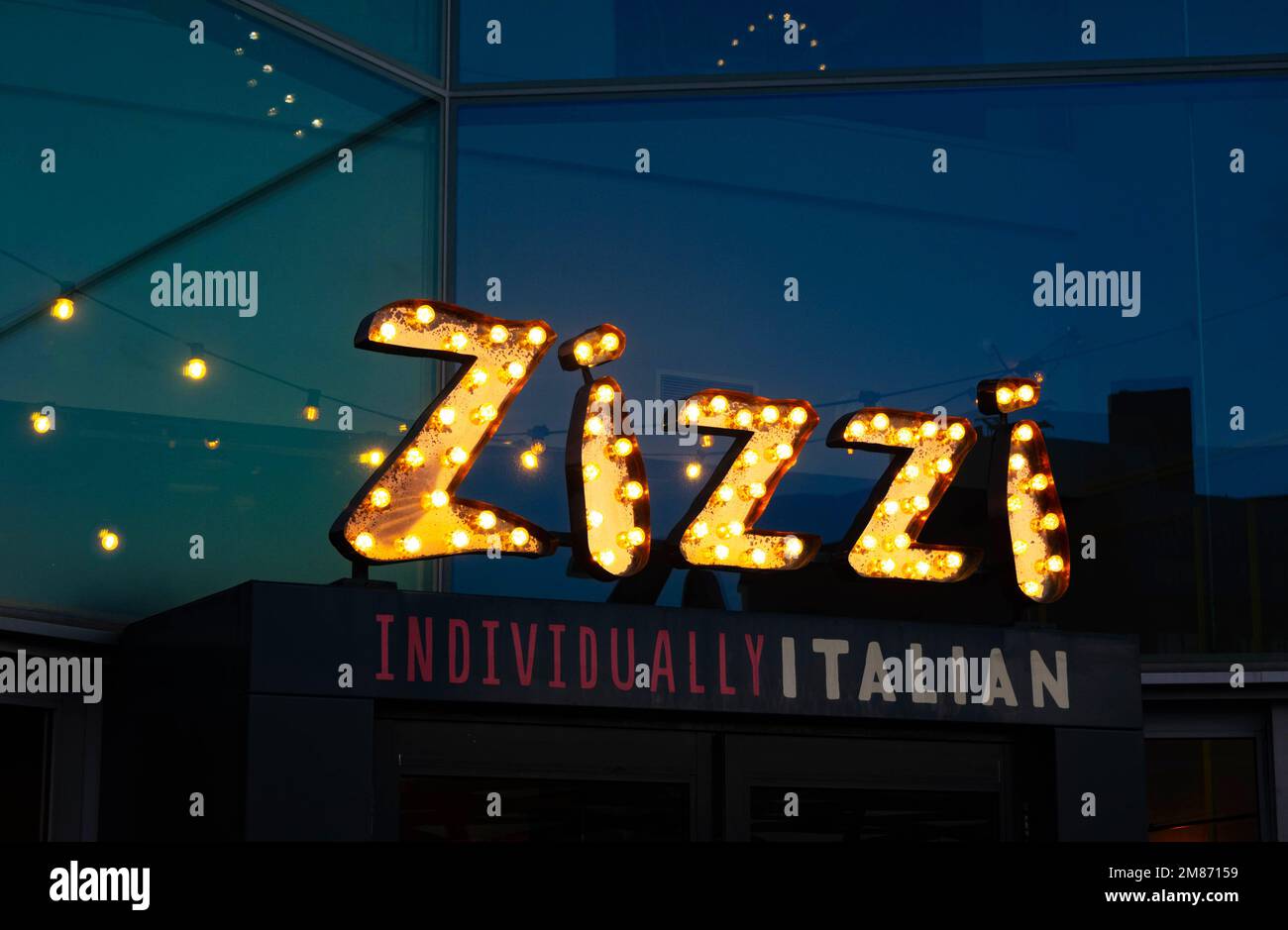 Zizzi an Italian bistro on Liverpool ONE top level Stock Photo - Alamy