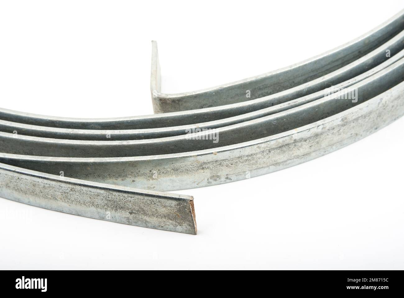 Stainless Steel Flat Bar in roll on a white Stock Photo - Alamy