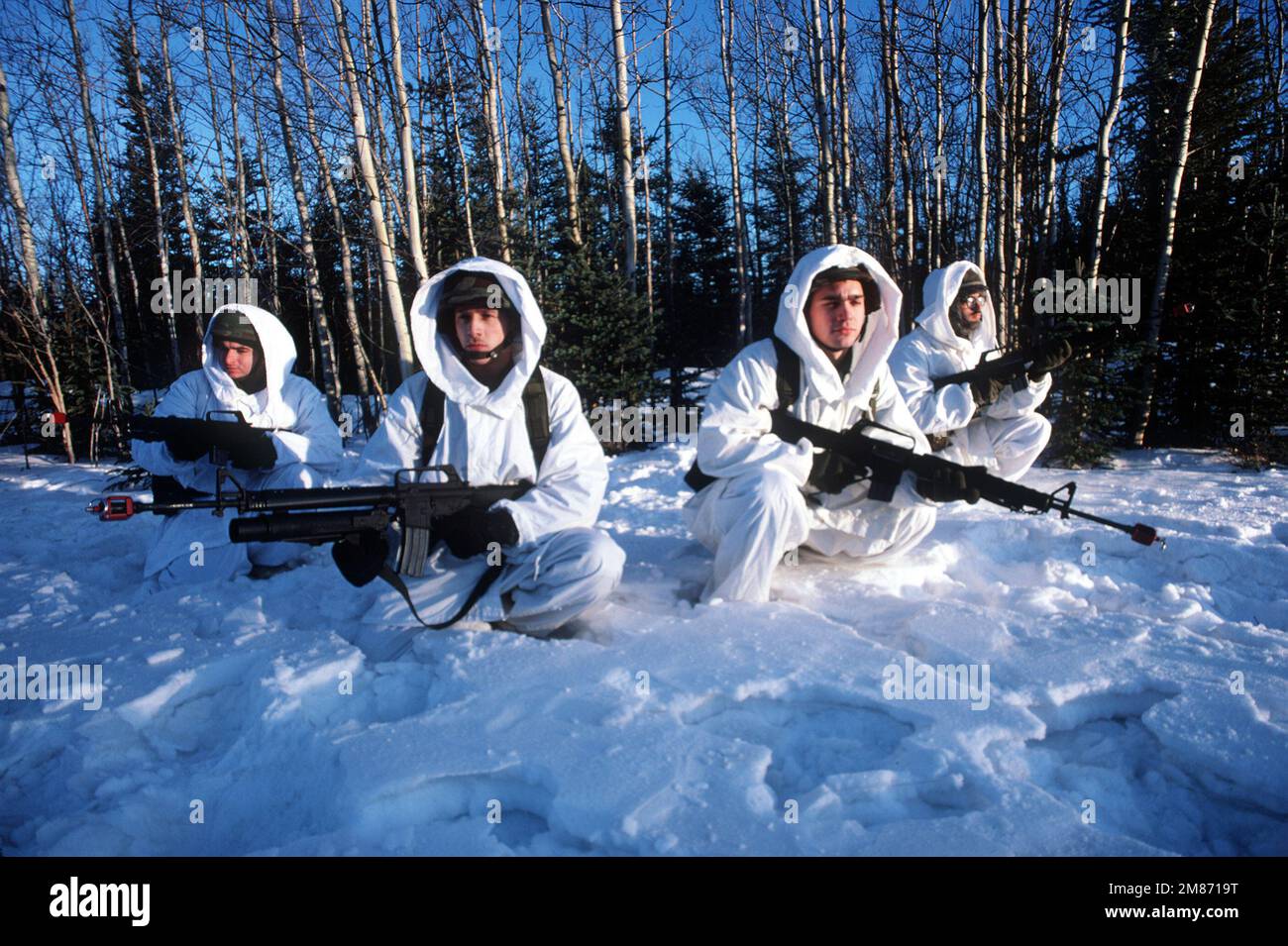 Members of the 21st Security Police Squadron guard their position ...