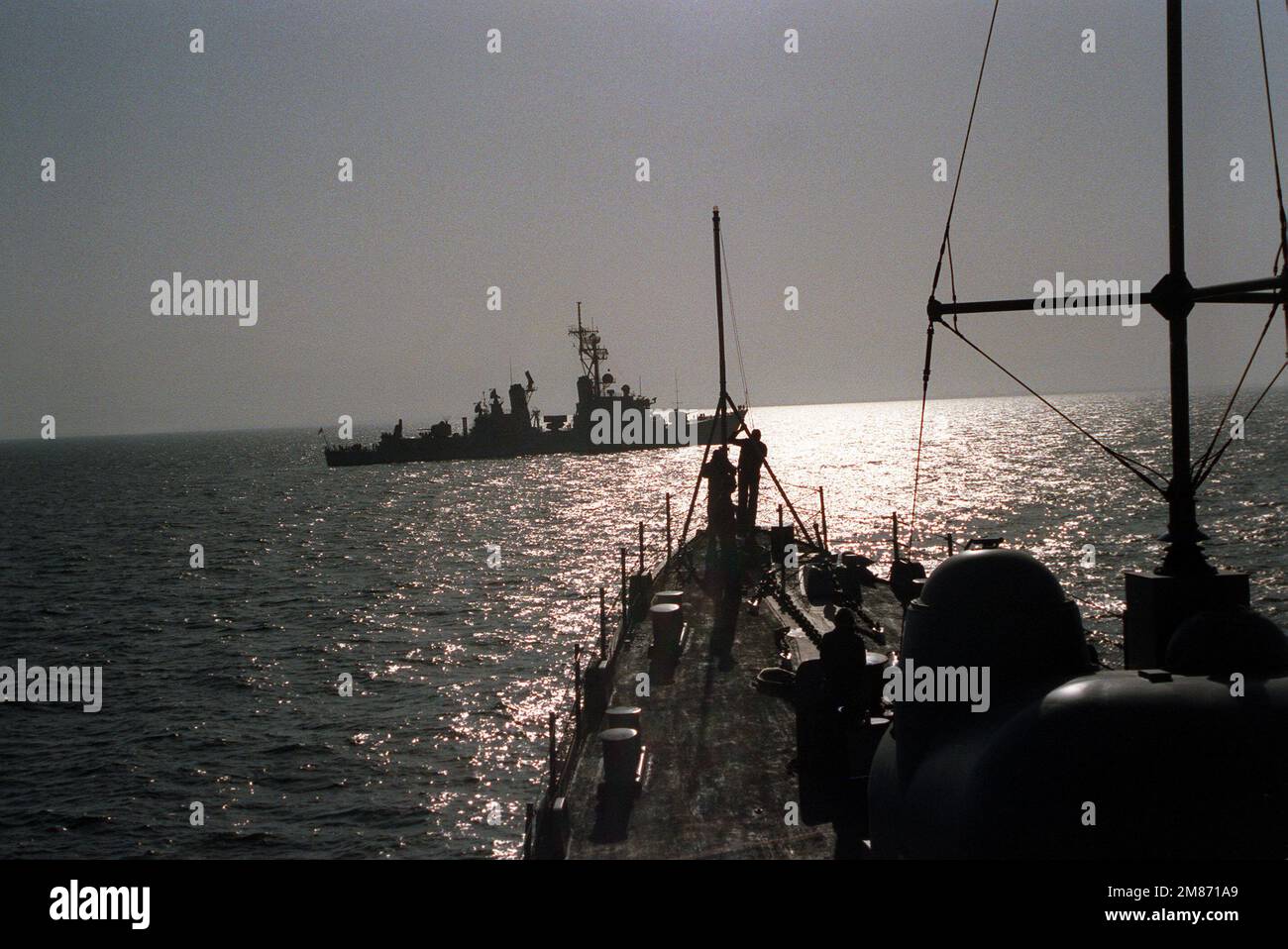 A silhouette of the guided missile destroyer USS BENJAMIN STODDERT (DDG ...