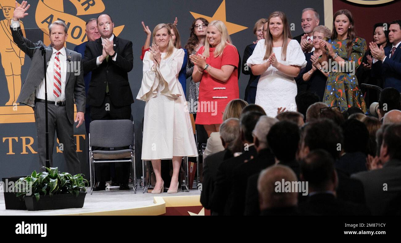 Atlanta, Georgia, USA. 12th Jan, 2023. Governor Brian Kemp greets the ...