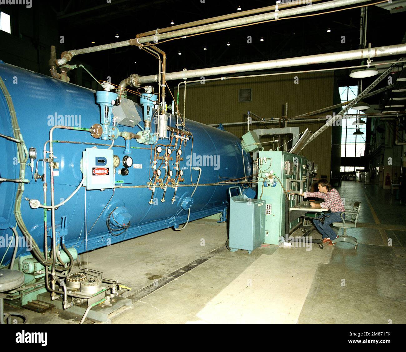 A view of the interior of an autoclave used primarily for the ...