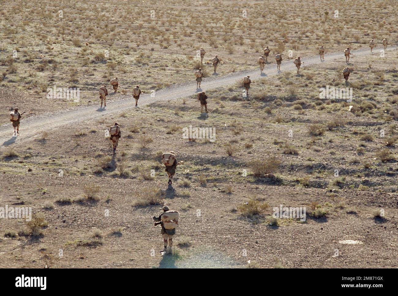 Reservists trek across the desert during Silver Flag Alpha, a security ...