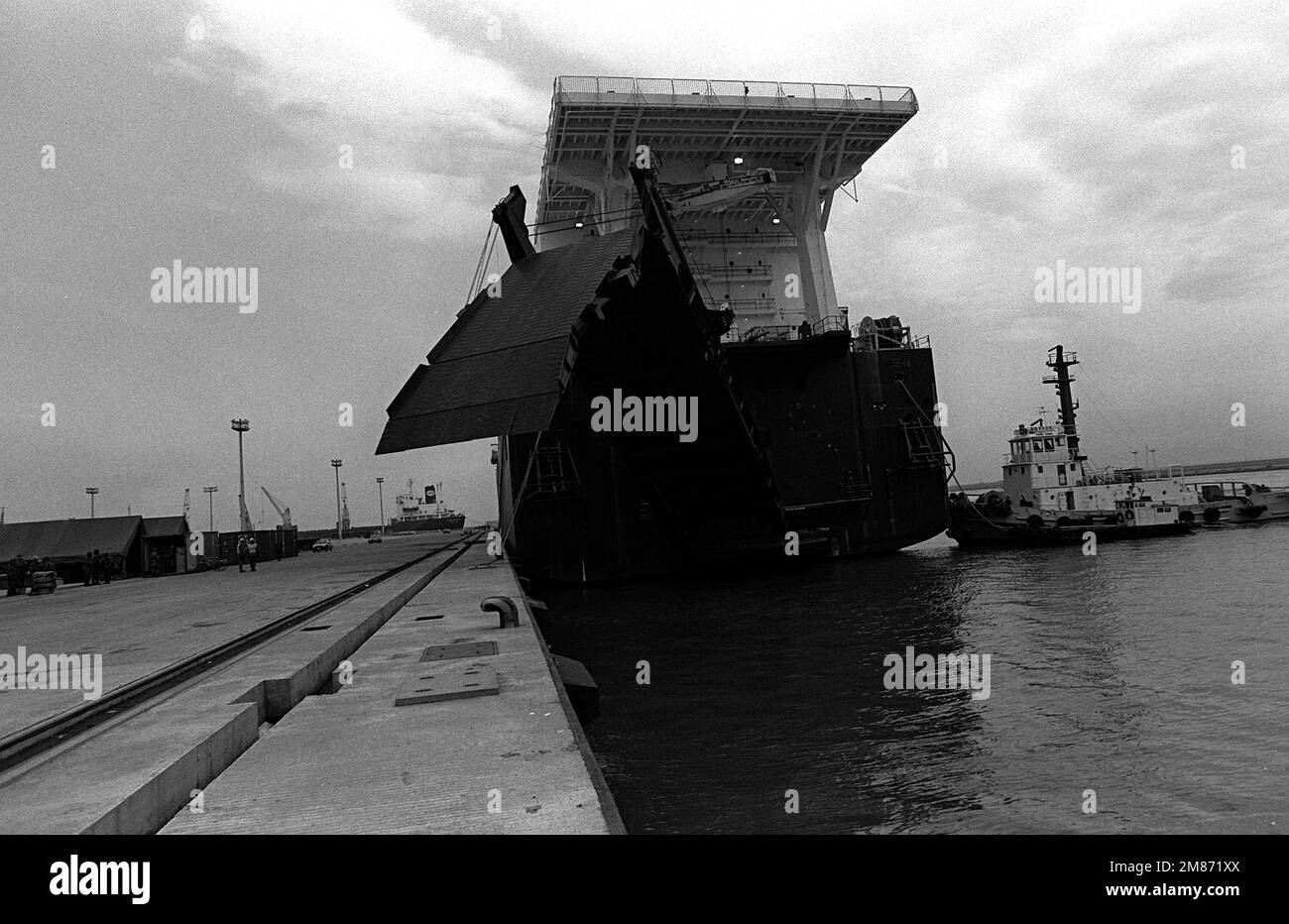 A port quarter view of the maritime pre-positioning ship 1ST LT ...