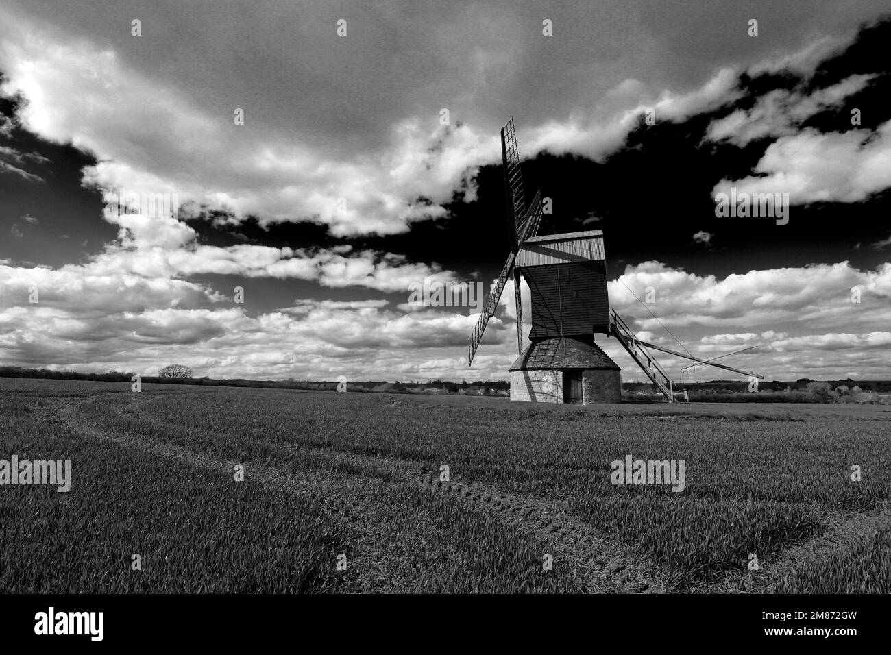 Post mill windmill Black and White Stock Photos & Images - Alamy