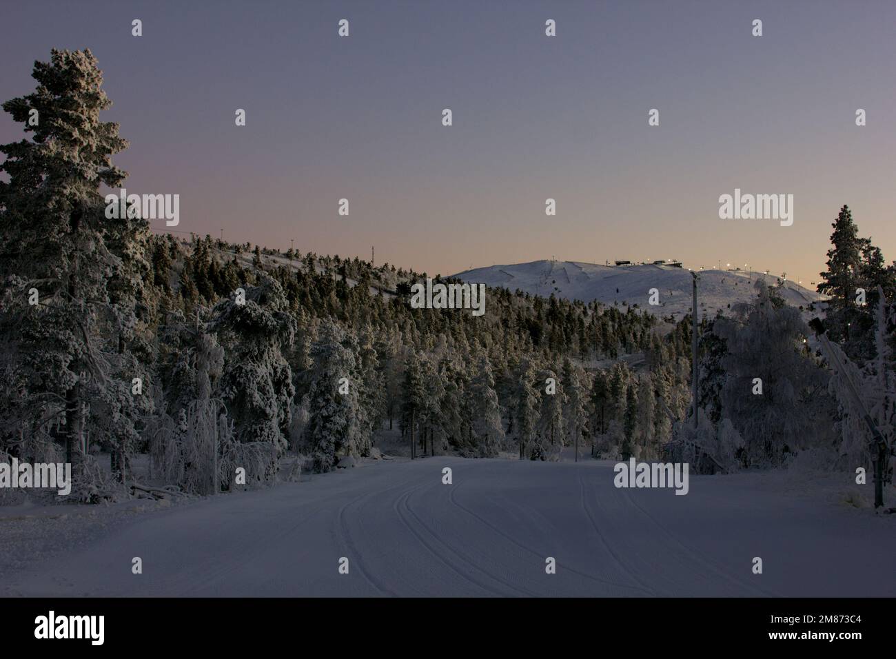 slopes on a cold winter day in Levi, Finland Stock Photo - Alamy
