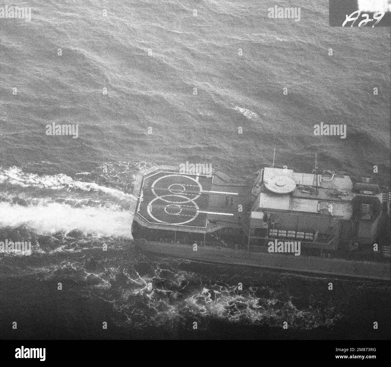 A starboard amidships view of the stern section of the Soviet Udaloy ...
