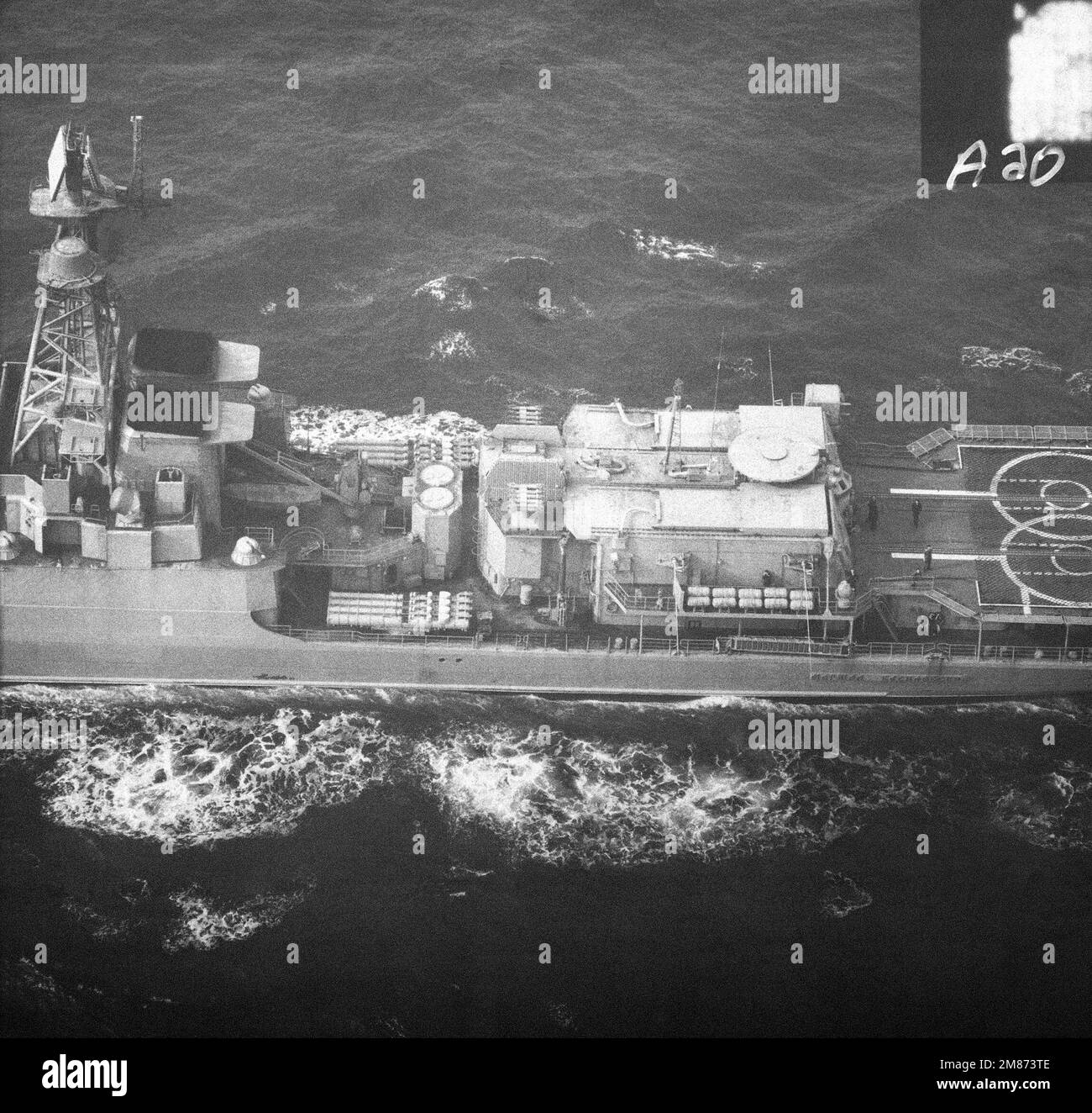 A port amidships view of the Soviet Udaloy class guided missile ...
