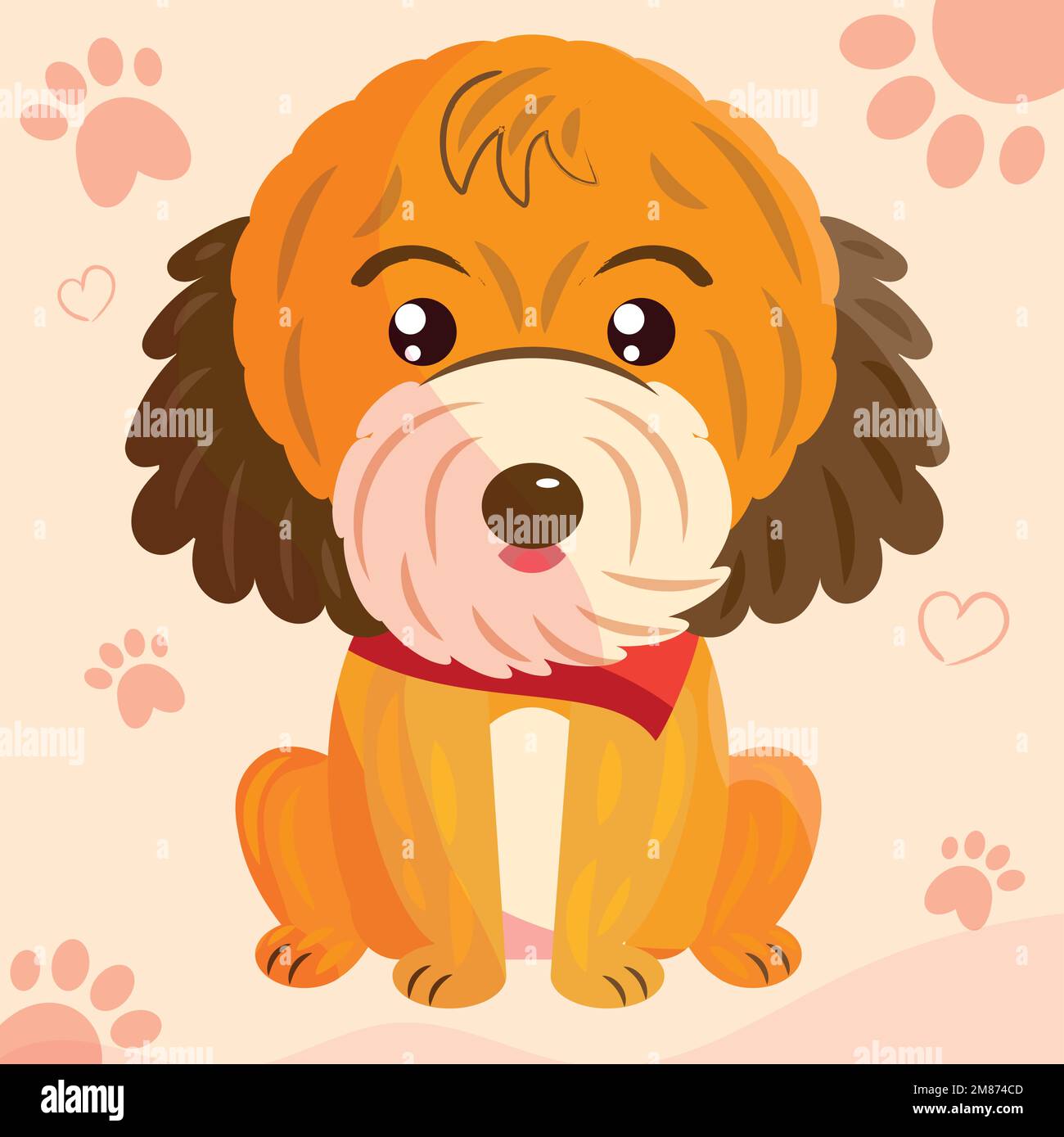 Isolated cute hairy dog cartoon character Vector Stock Vector Image ...