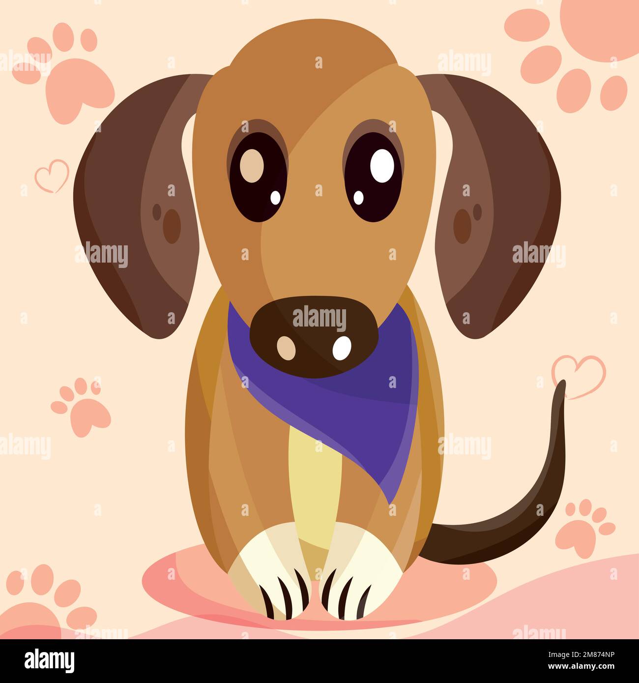 Isolated cute dachshund dog cartoon character Vector Stock Vector Image ...