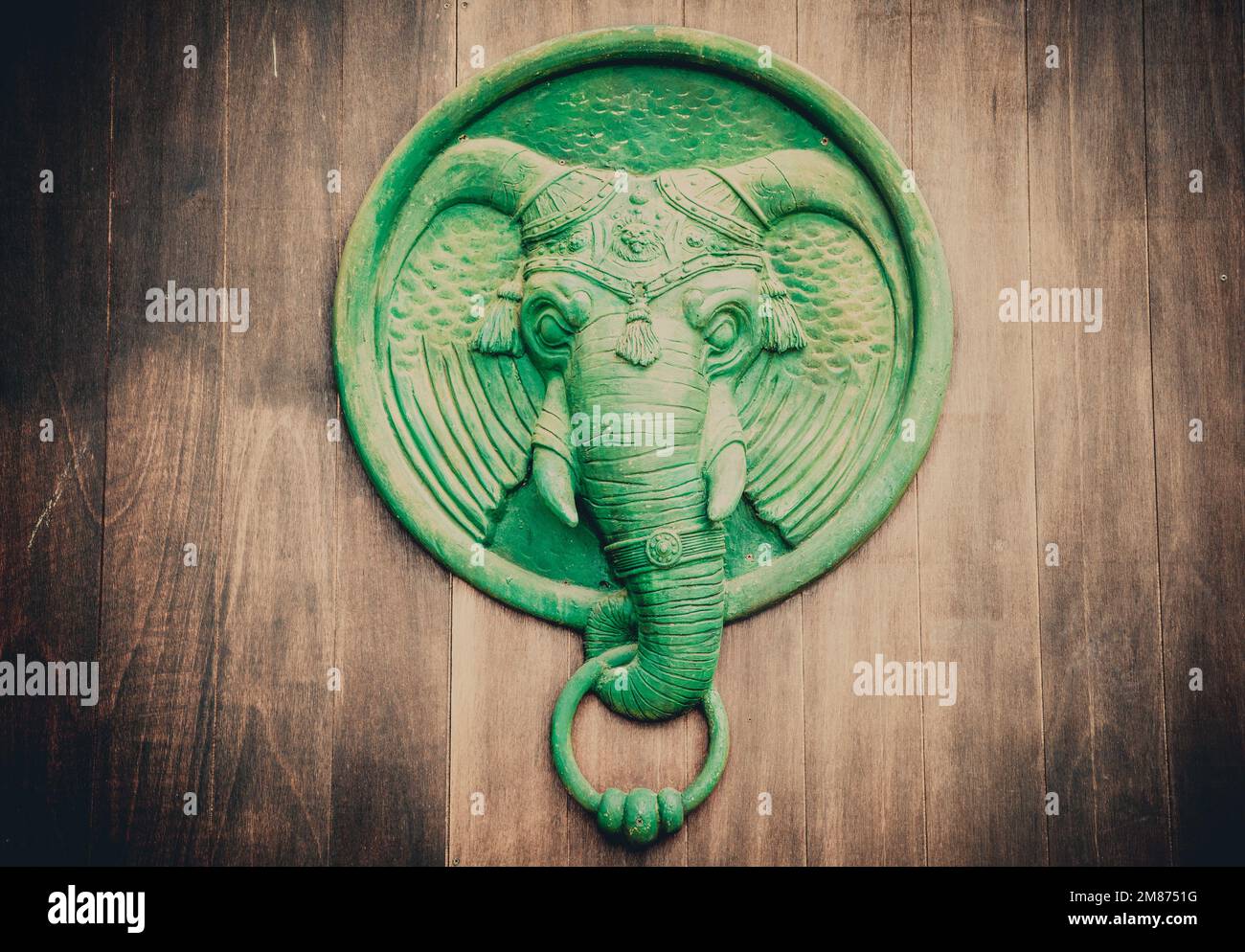 Elephant head knoker. Concept of adventure, mystery, fantasy Stock ...