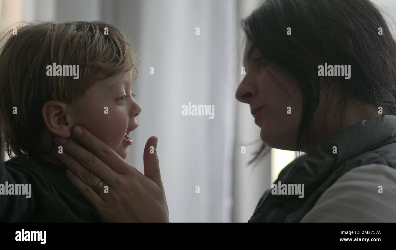 Mother and son baby child love and tenderness relationship Stock Photo ...