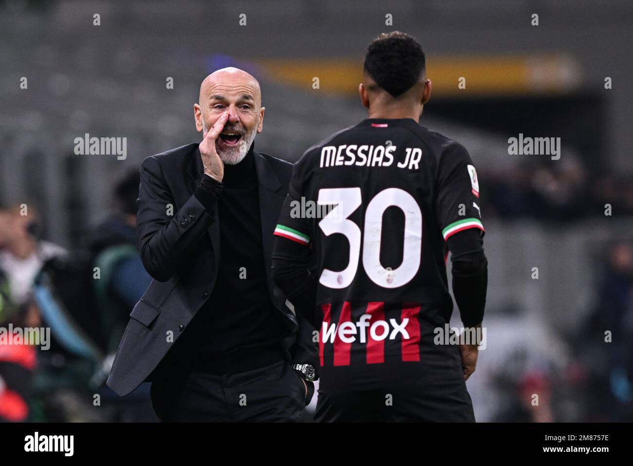 Head Coach Milan Stefano Pioli during the Coppa Italia round of 16 ...