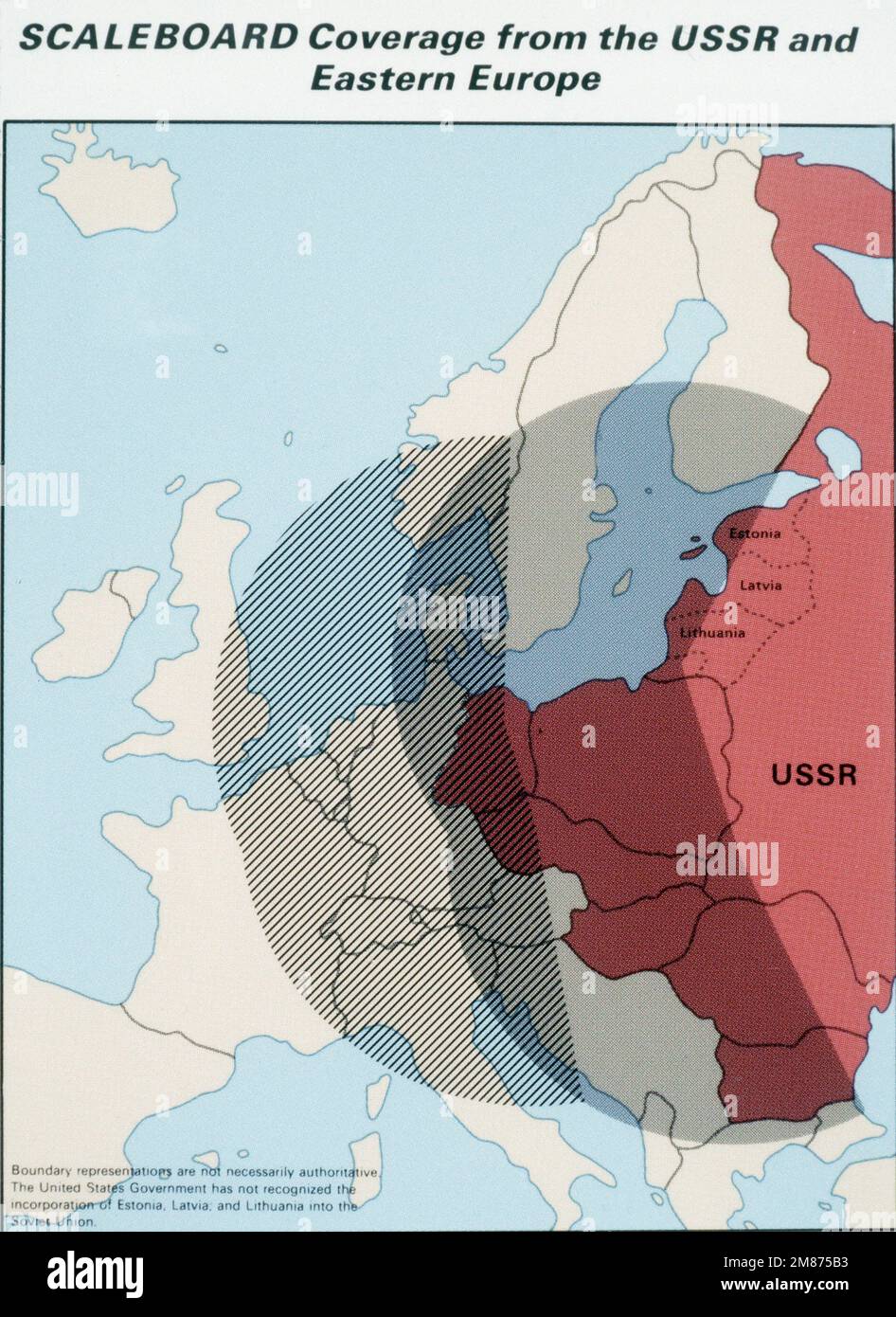 A map depicting Soviet Scaleboard missile coverage from the Soviet Union and Eastern Europe ...