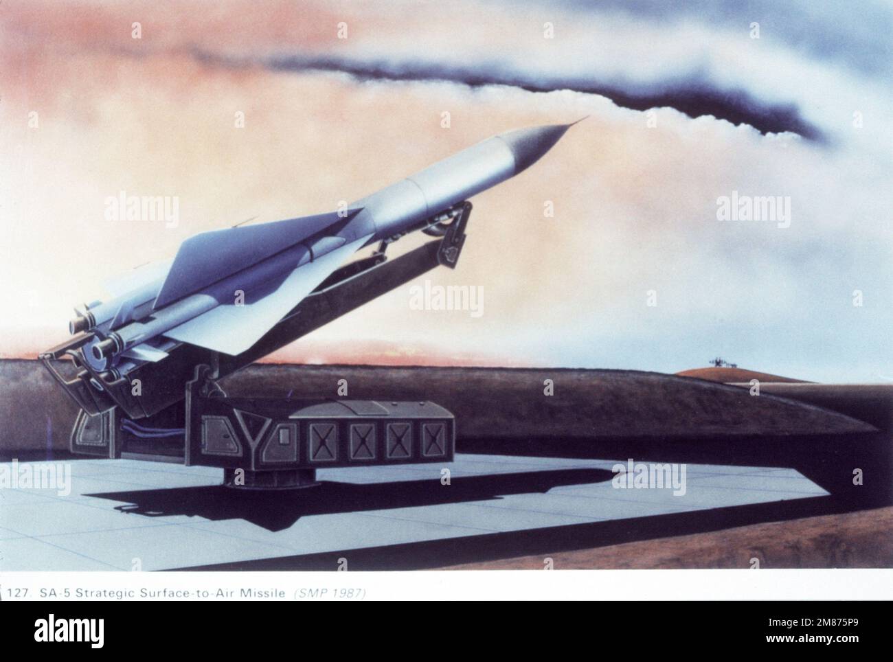 An artist's concept of a Soviet SA-5 strategic surface-to-air missile ...