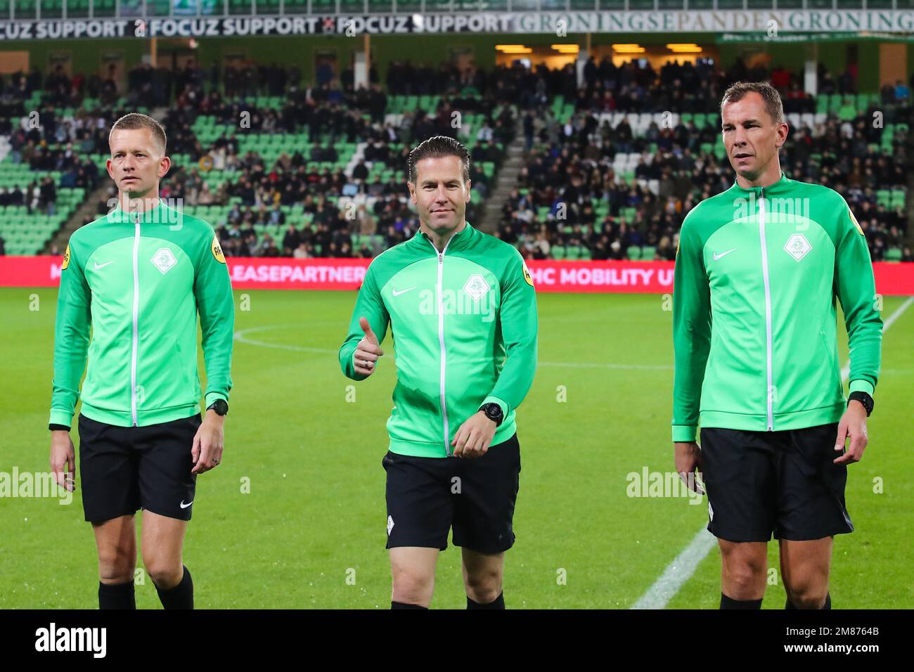 GRONINGEN, NETHERLANDS - JANUARY 12: Assistent-referee Jan de Vries ...