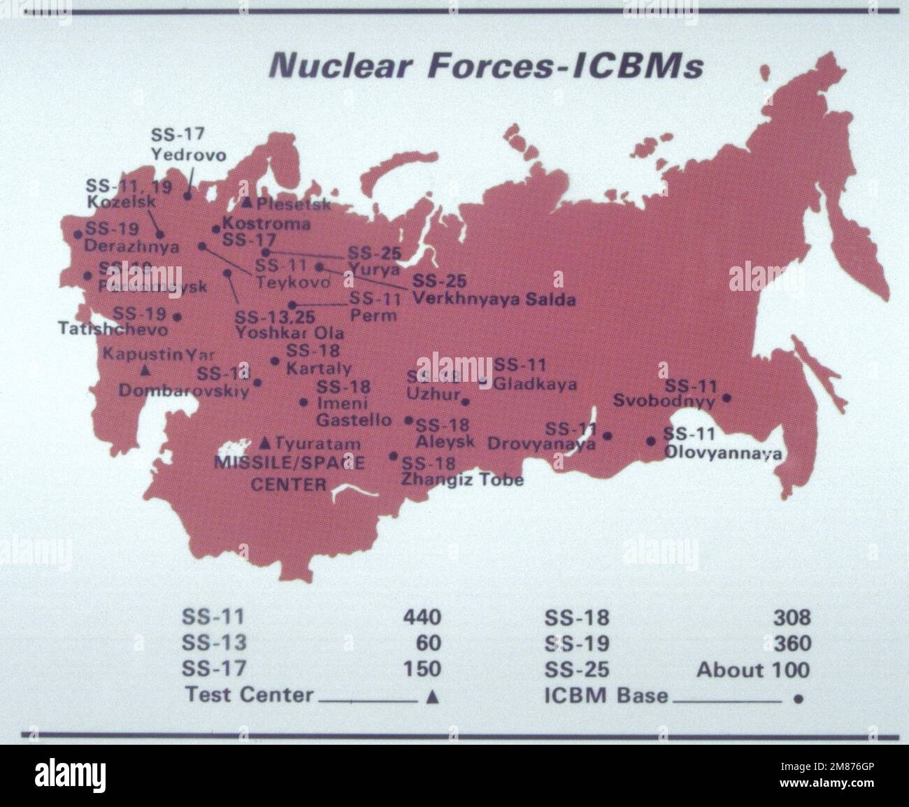 A map depicting deployment of Soviet intercontinental ballistic ...