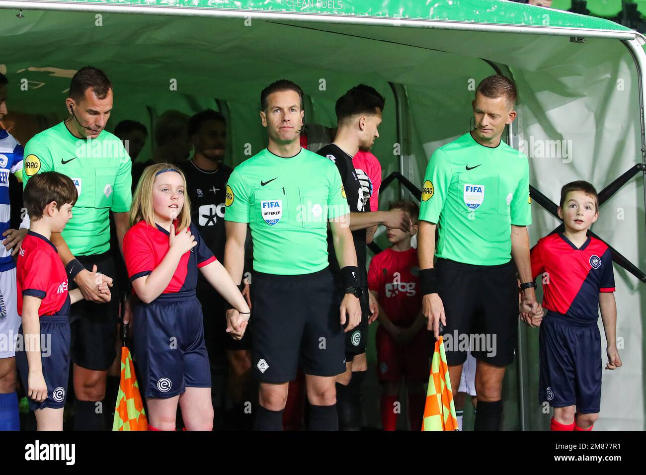 GRONINGEN, NETHERLANDS - JANUARY 12: Assistent-referee Jan de Vries ...