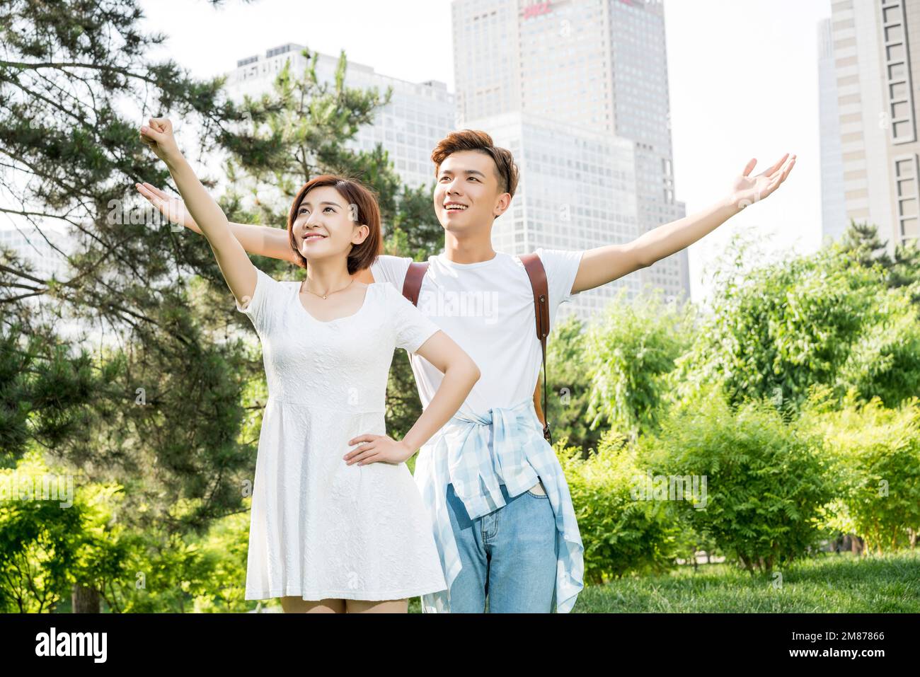 Two happy men stretching outdoor hi-res stock photography and images ...