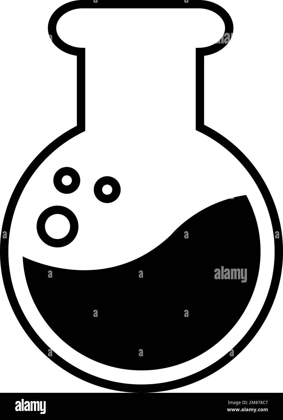 Chemical liquid flask icon. Black lab reaction symbol Stock Vector ...