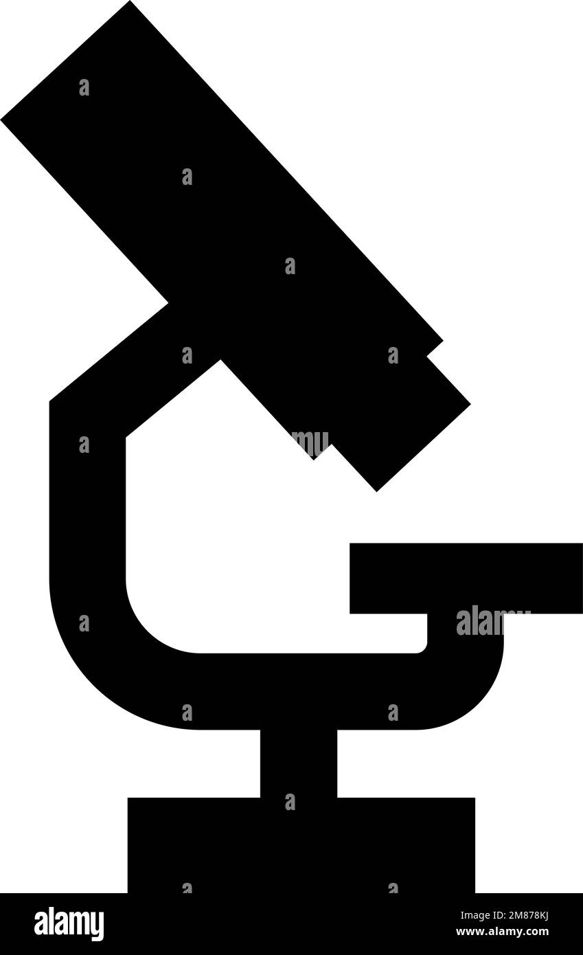 Microscope icon. Black science research. Lab equipment Stock Vector ...