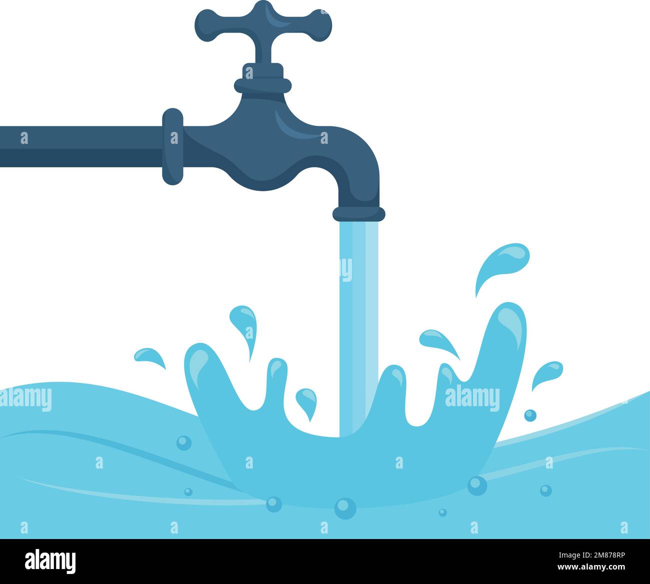 Water tap with a drop of pure water, logo, icon. Vector illustration ...