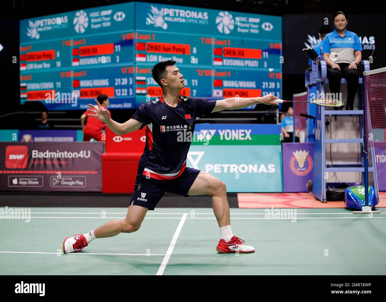 Kuala Lumpur, Malaysia. 12th Jan, 2023. Zhao Jun Peng of China plays ...