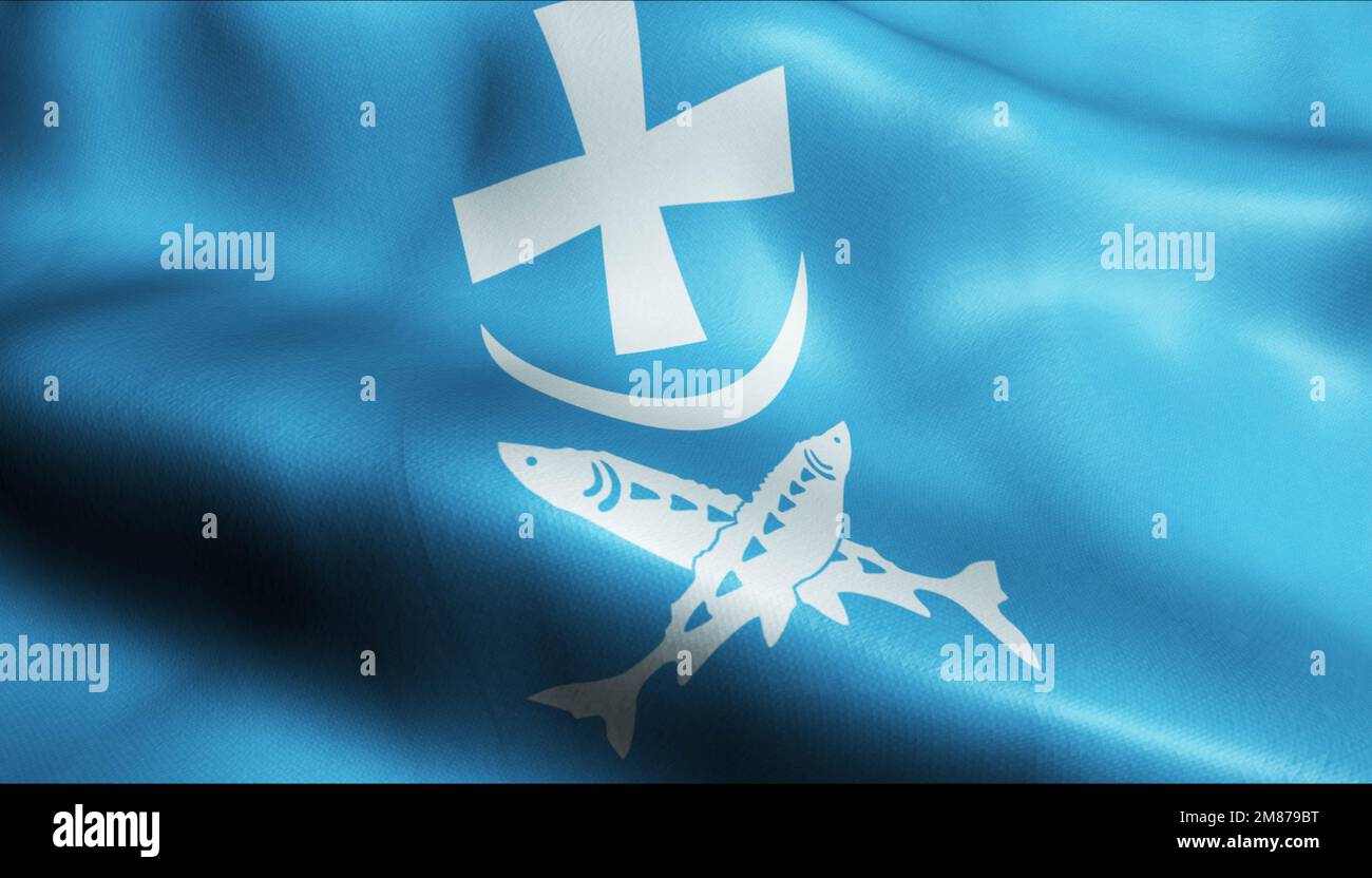 3D Illustration of a waving Russia city flag of Azov Stock Photo - Alamy