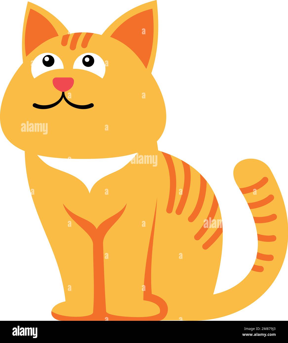 Happy cat sitting. Yellow striped pet icon Stock Vector Image & Art - Alamy