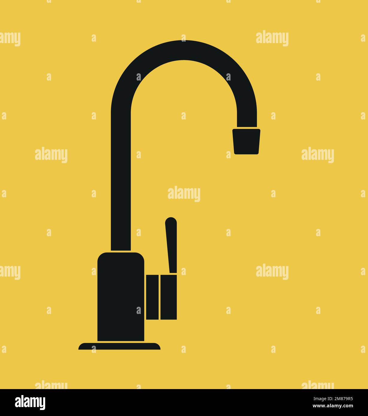 Faucet Water Filter. Vector image isolated on yellow background eps 10 ...