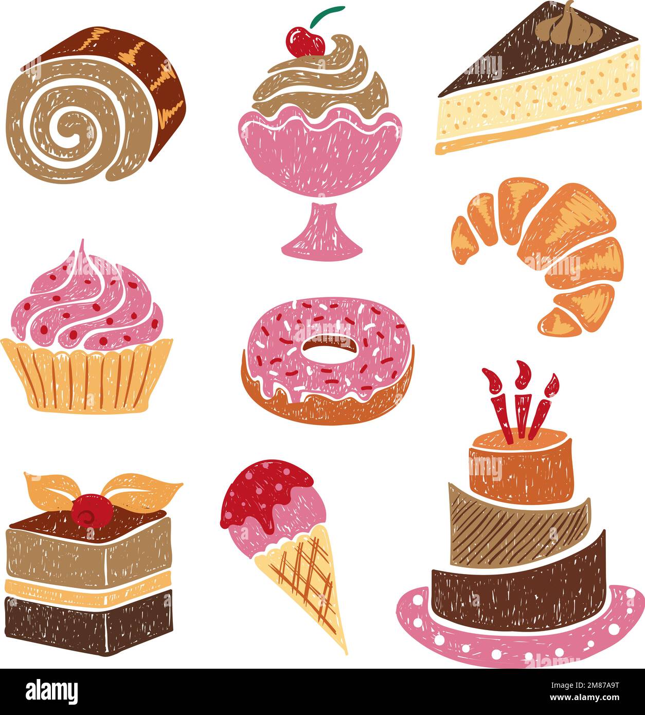 Desserts set Stock Vector Images - Alamy