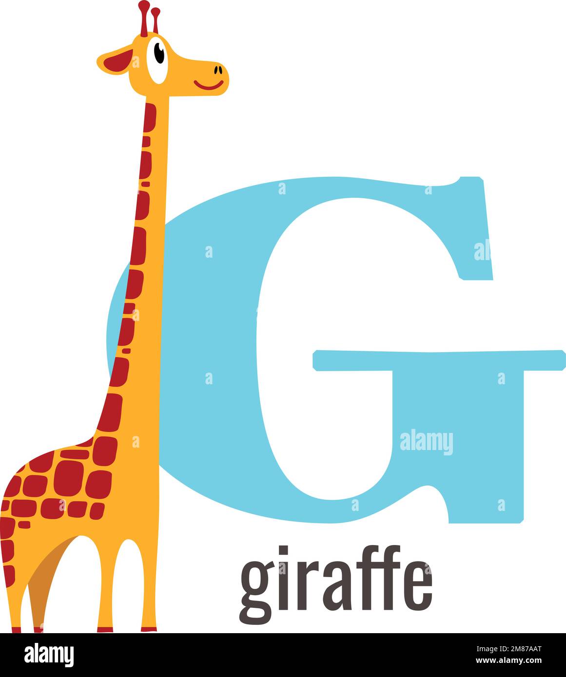 G for giraffe card. English vocabulary alphabet letter Stock Vector ...
