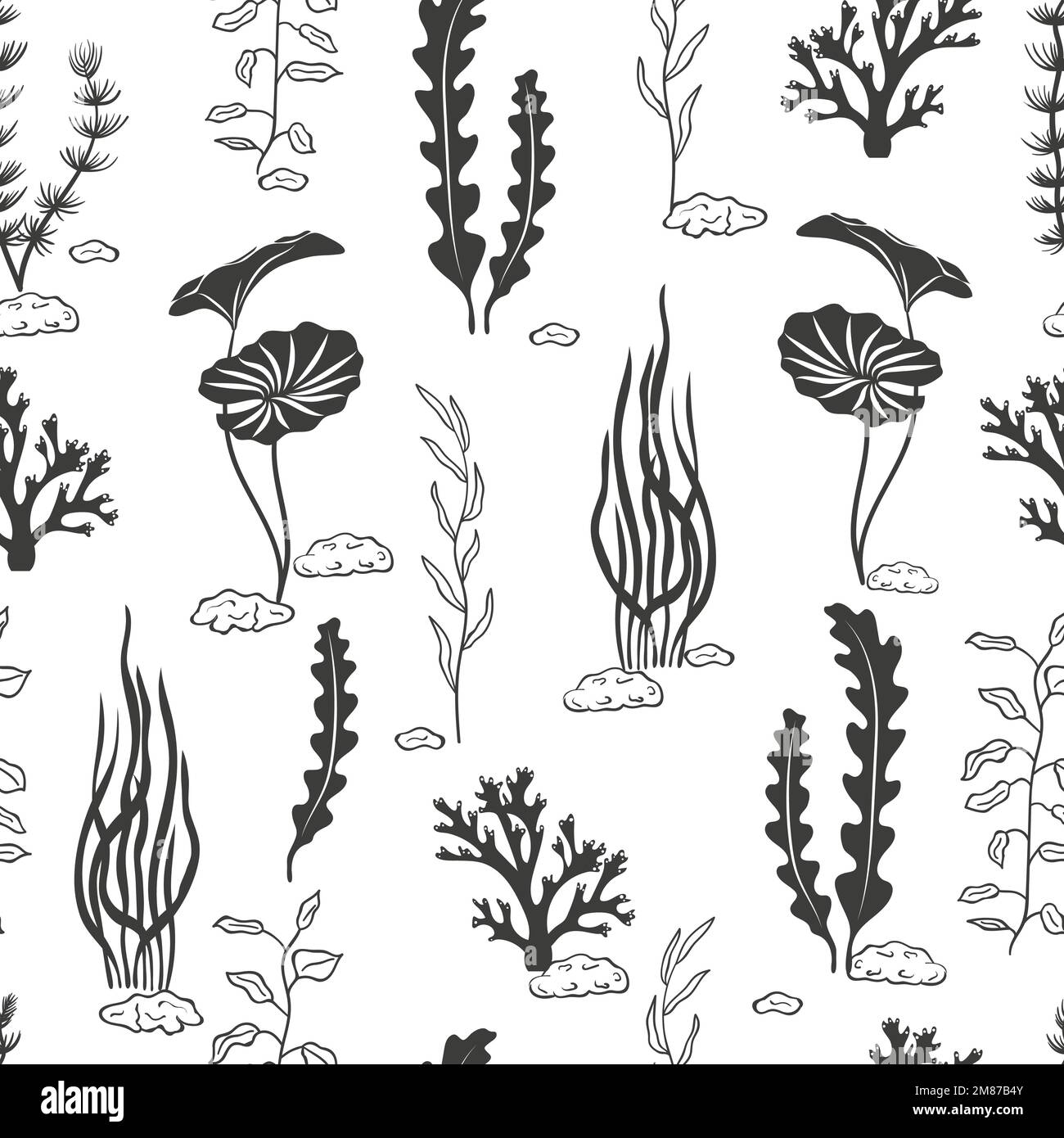 Corals, black background Stock Vector Images - Alamy