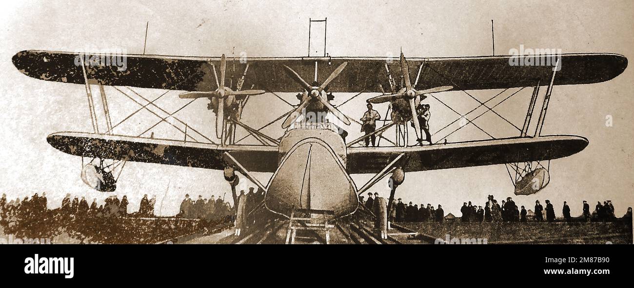 An early photograph of the launch of the British Calcutta Flying Boat ...