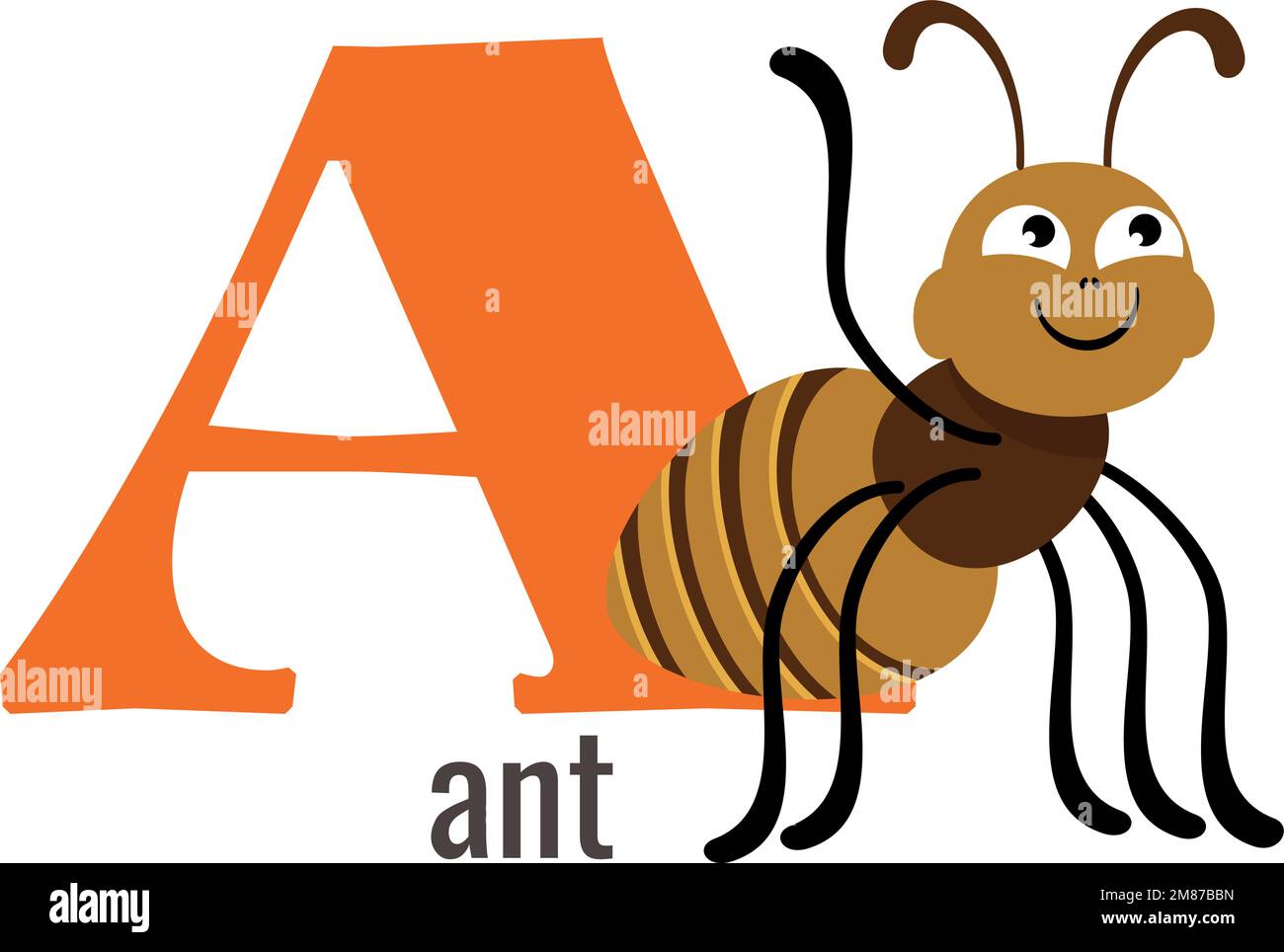 A letter card. Cartoon ant on alphabet symbol Stock Vector Image & Art ...