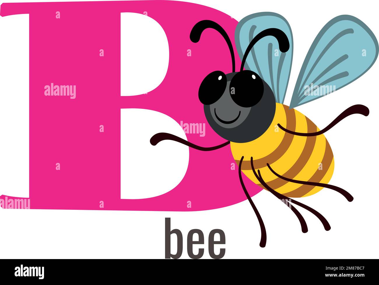 B for bee letter card. English alphabet symbol Stock Vector Image & Art ...