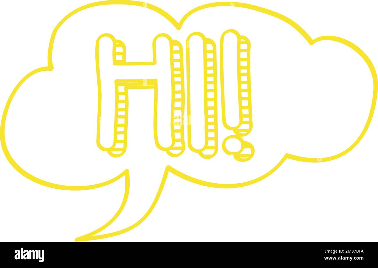 Hi message. Comic color cloud. Chat doodle Stock Vector Image & Art - Alamy