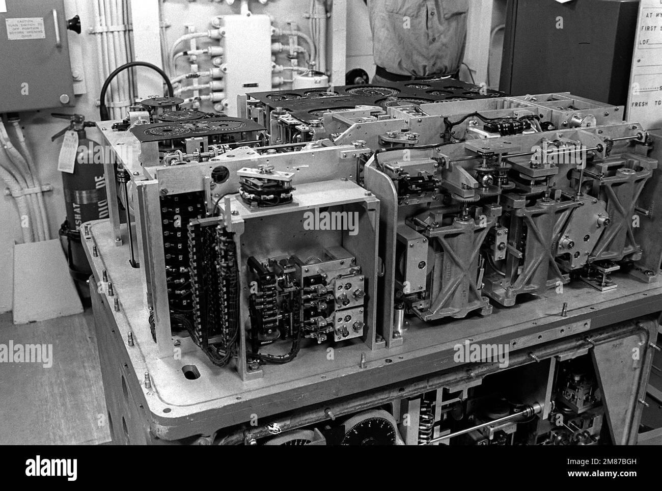 The Mark 8 fire control computer in the aft main battery plotting room ...