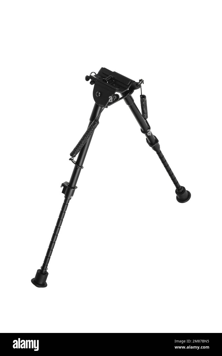 Modern metal folding bipod for a rifle or carbine. A device for the ...